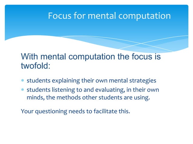 Mental computation | PPSX | Games and Puzzles | Hobbies & Interests