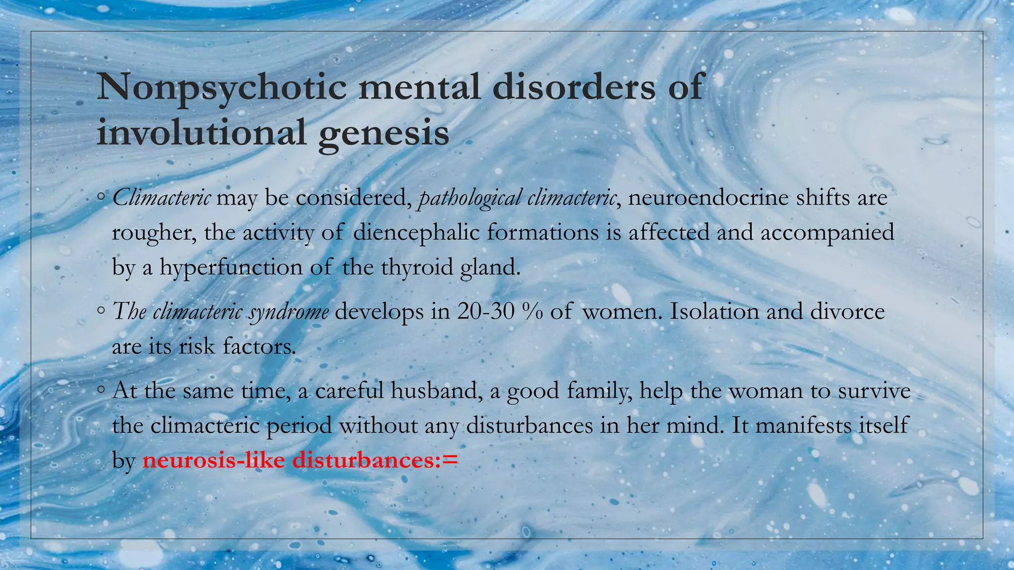 Mental disorders of presenile and senile age | PPTX