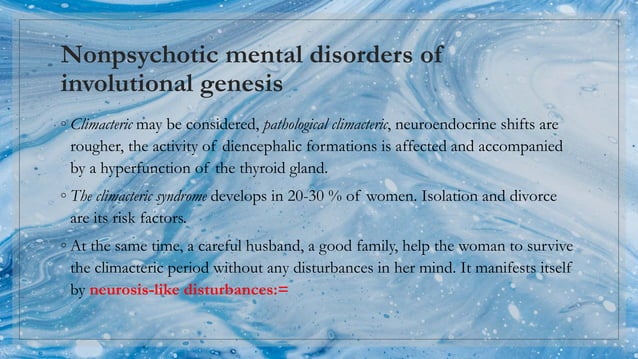 Mental disorders of presenile and senile age | PPT