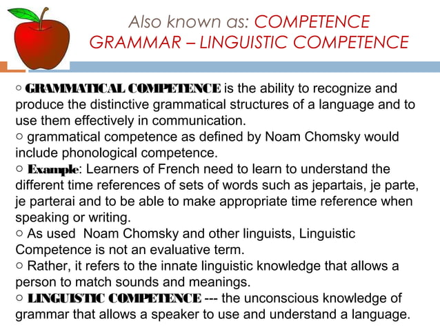 Mental Grammar-Descriptive Grammar (Competence Grammar, Linguistic ...
