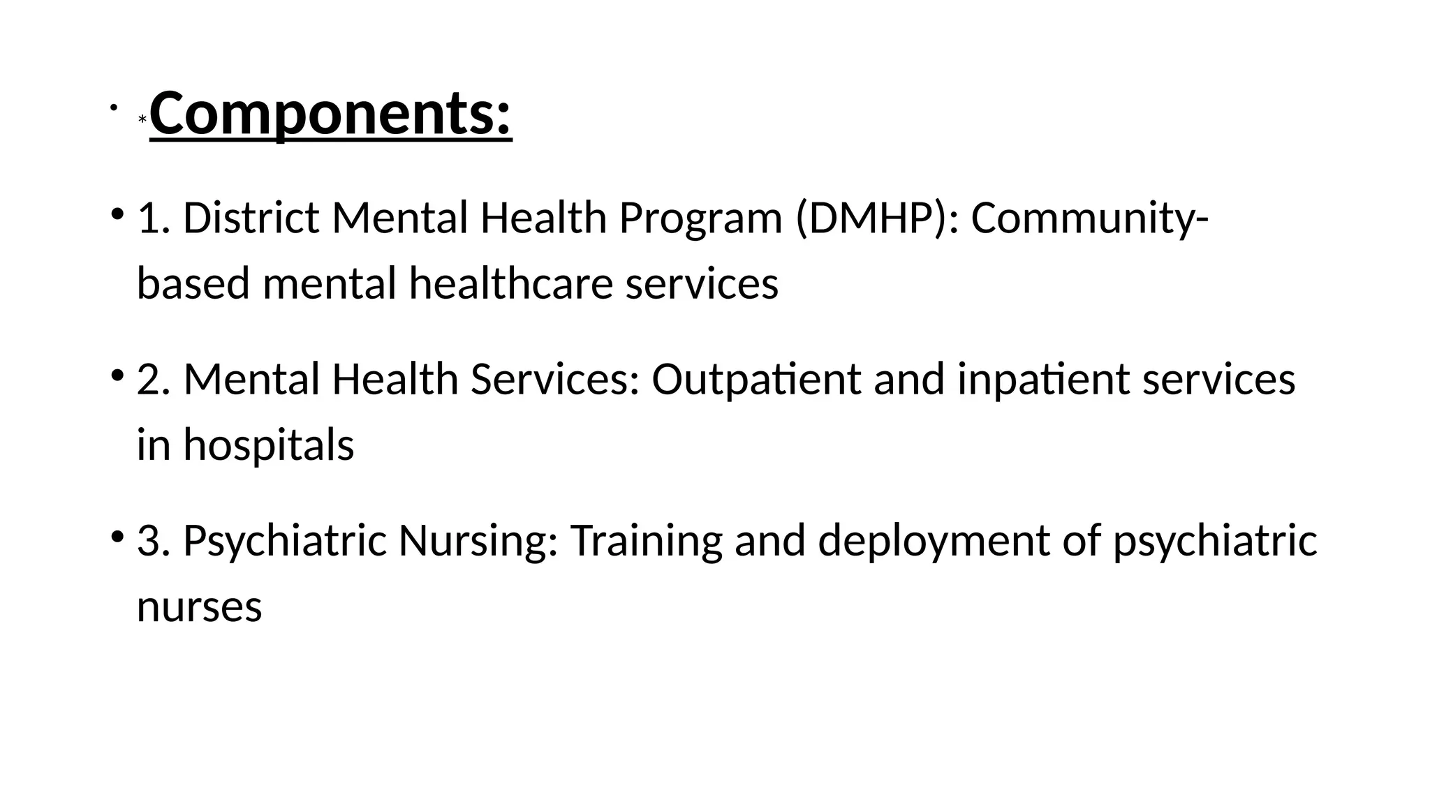mental health programme in community health nursing | PPTX