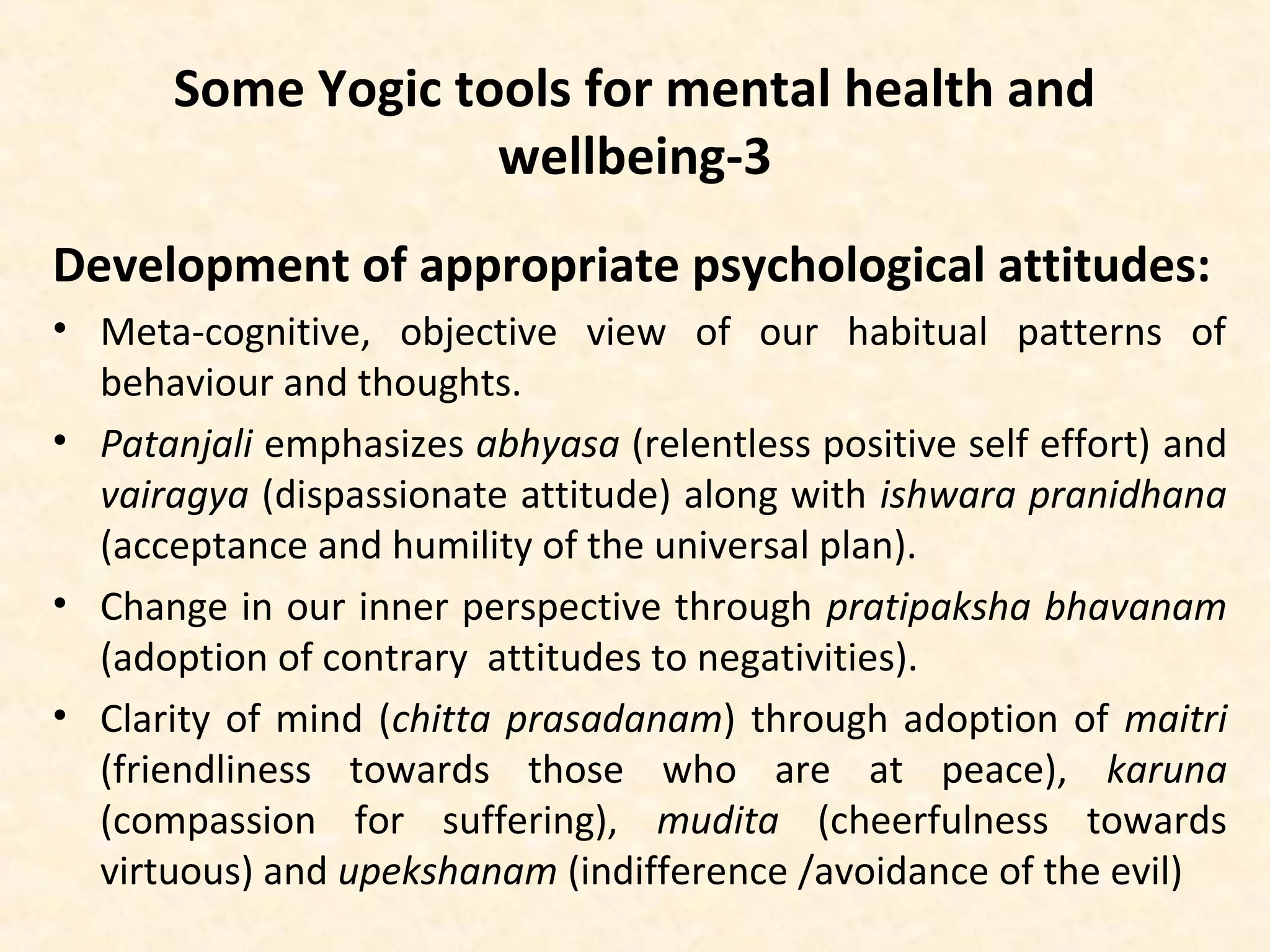 MENTAL HEALTH & WELLBEING THROUGH YOGA | PPT
