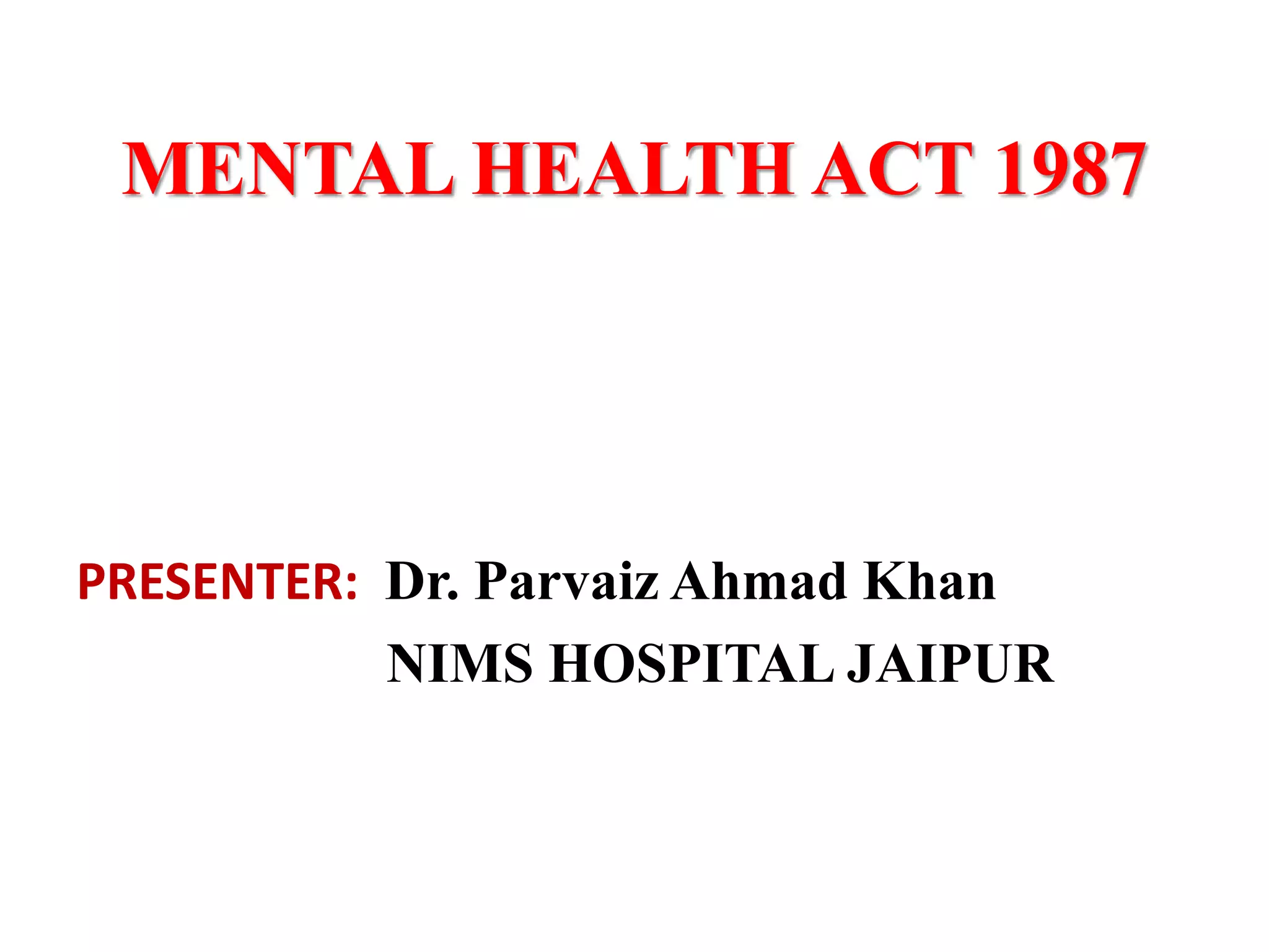 Mental health act 1987 | PPTX