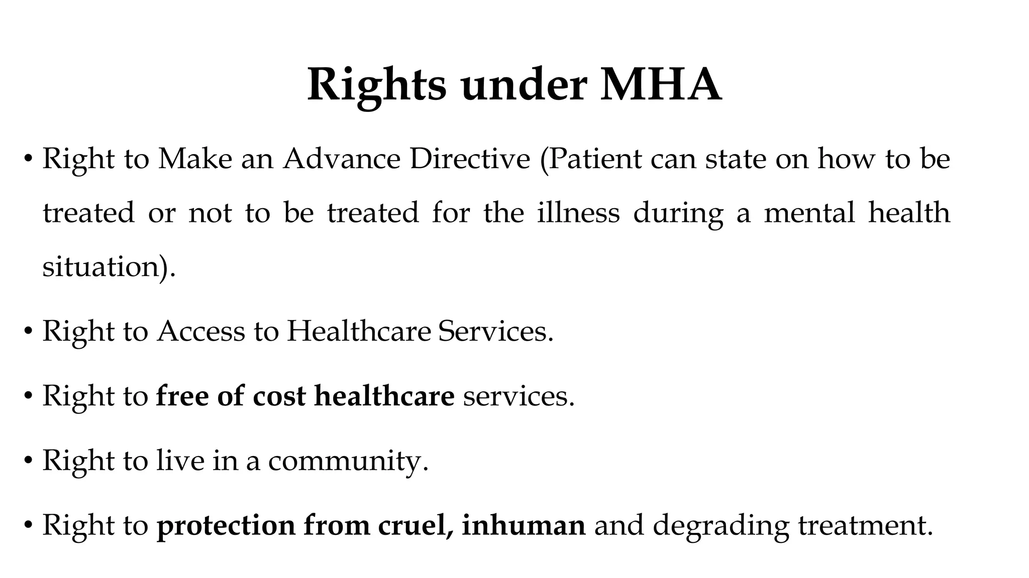 The Mental Healthcare Act, 2017 presentation | PPTX