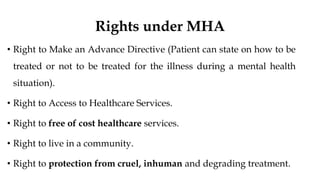 The Mental Healthcare Act, 2017 presentation | PPTX