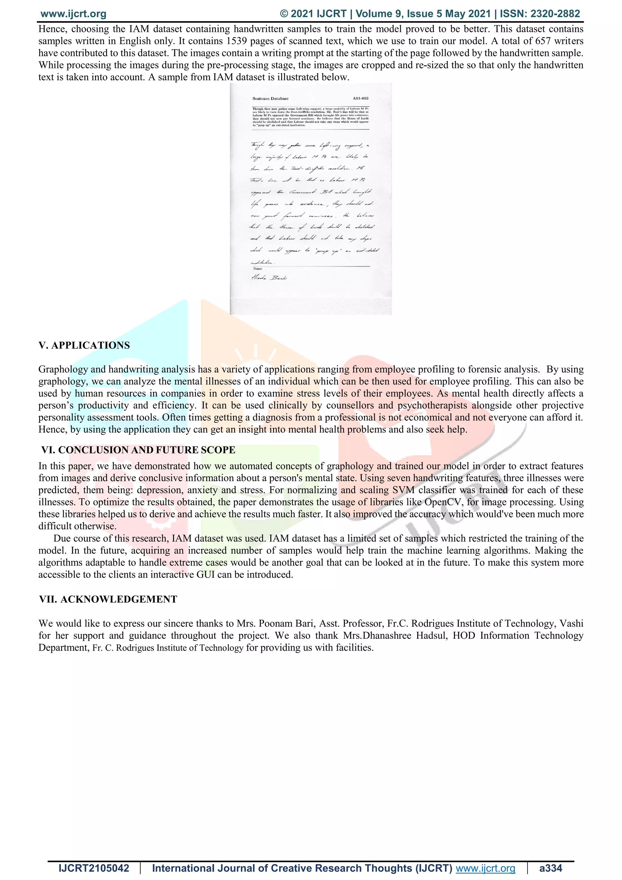 MENTAL HEALTH ANALYSIS USING HANDWRITING BY GENERATING WRITING PROMPTS | PDF | Brain and Nervous ...