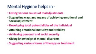 Mental health and hygiene | PPTX