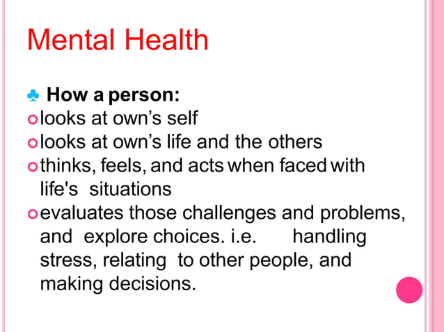 Mental health and hygiene | PPT