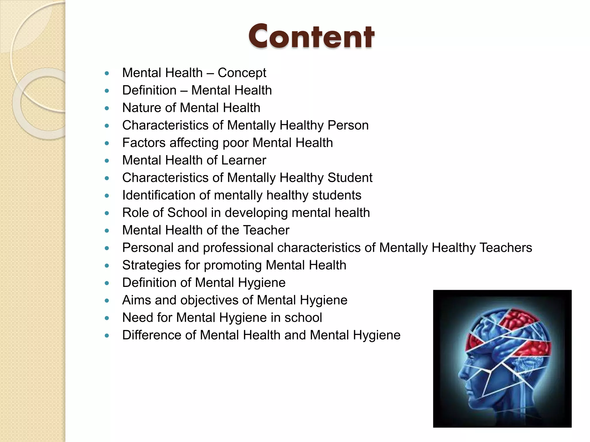 Mental Health and Mental Hygiene | PPTX