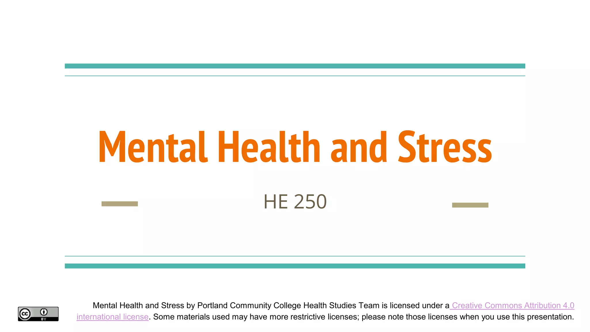 Mental health and stress | PPTX