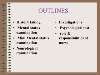 Mental health assessement | PPT