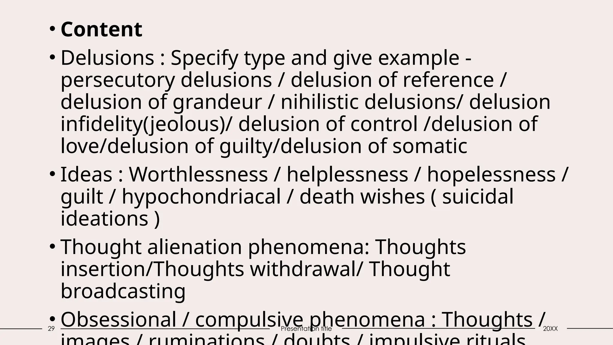 Mental Health Assessment in 5th semester bsc. nursing and also used in ...