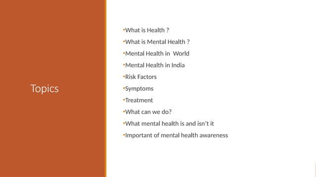 Mental Health Awareness presentation.pptx | Mental Health | Diseases ...