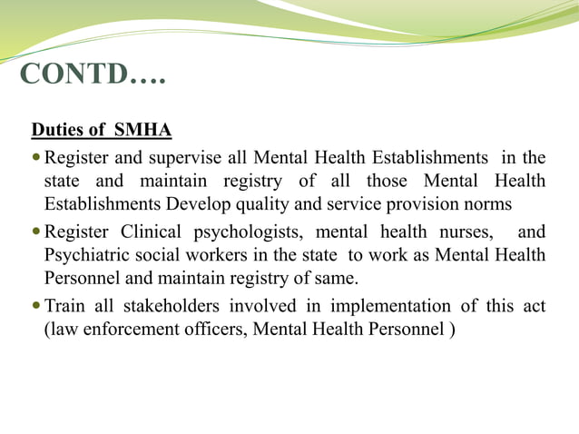 Mental Health Care Act, 2017 | PPTX