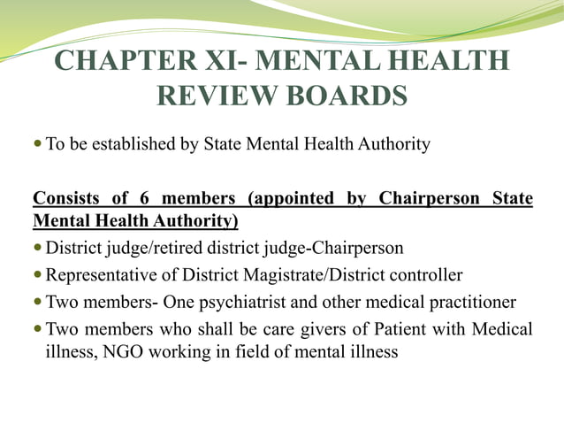 Mental Health Care Act, 2017 | PPTX