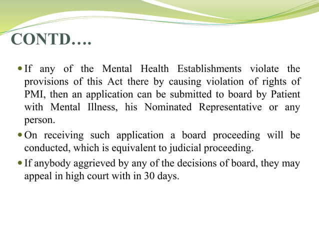 Mental Health Care Act, 2017 | PPTX