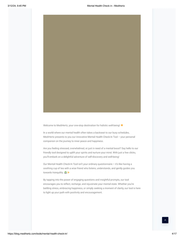 Mental Health Check in Tool To Test Your Mental Health | PDF