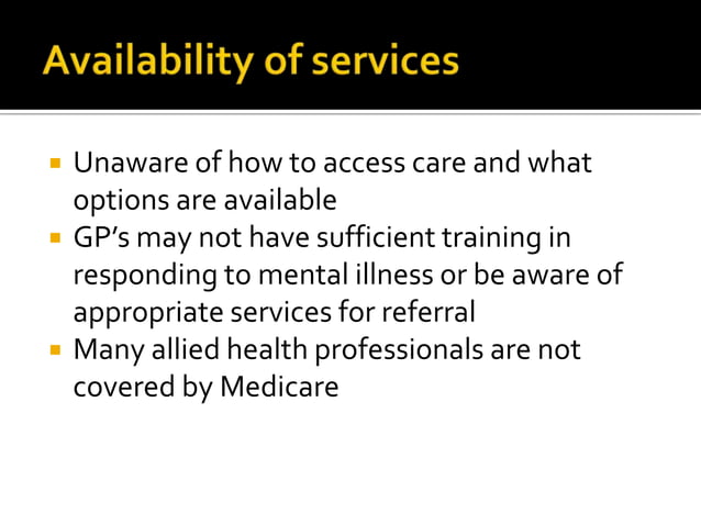 Mental health cluster a session two 280411 | PPT