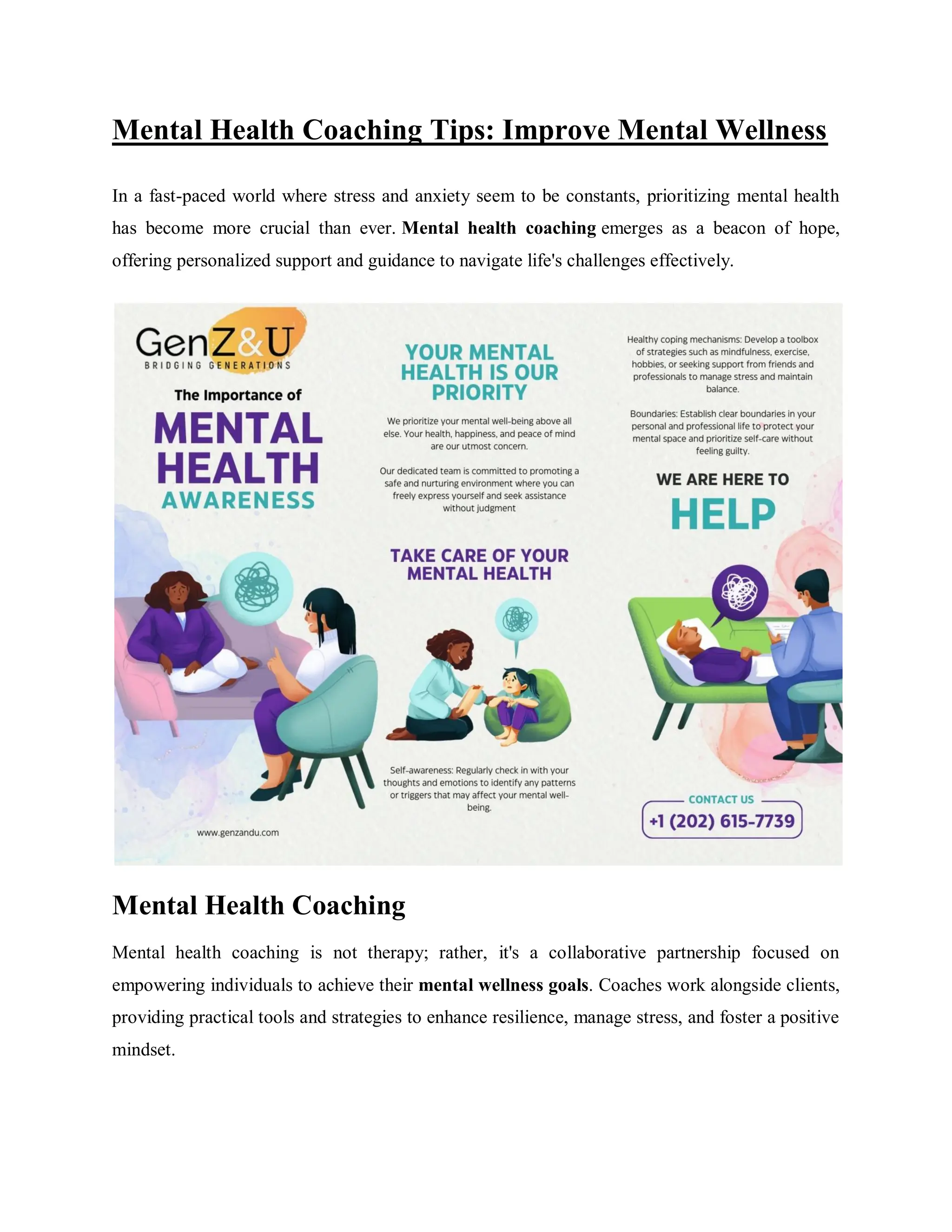 Mental Health Coaching Tips - Improve Mental Wellness | PDF