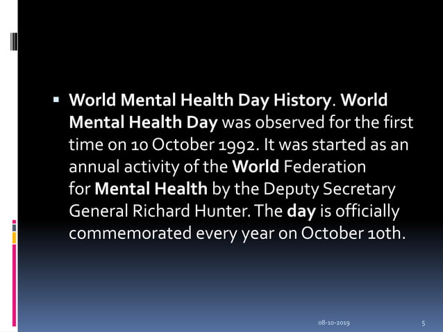 Mental health day ppt 2019 | PPTX