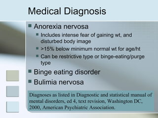 Mental health eating disorders | PPT