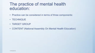 Mental health education | PPTX