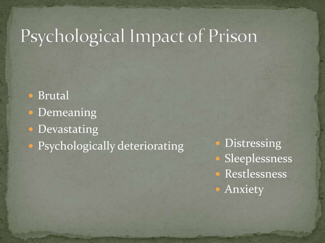 Mental Health In Prison | PPTX | Mental Health | Diseases and Conditions