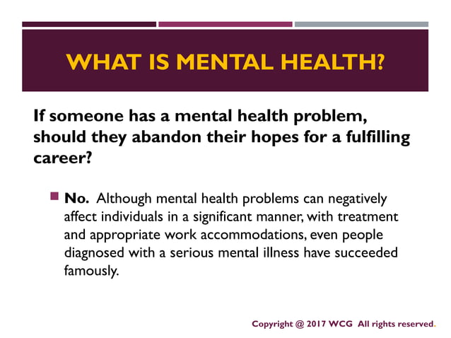 Mental Health and Psychosocial Disorders in the Workplace | PPT