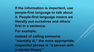 Mental health language | PDF