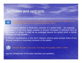 Mental health laws international principles and conventions 2007 | PDF