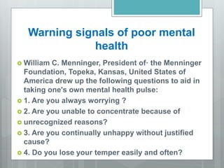 Mental health lecture ppt | PPTX