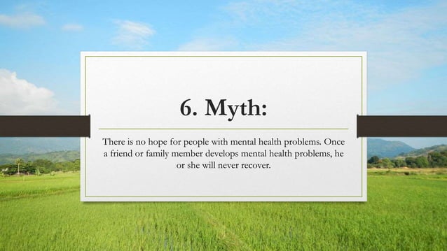 Mental Health: Myth vs Facts by Shamgar Mangida | PPTX | Brain and ...