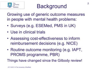 Measuring the right outcomes in mental health | PPTX