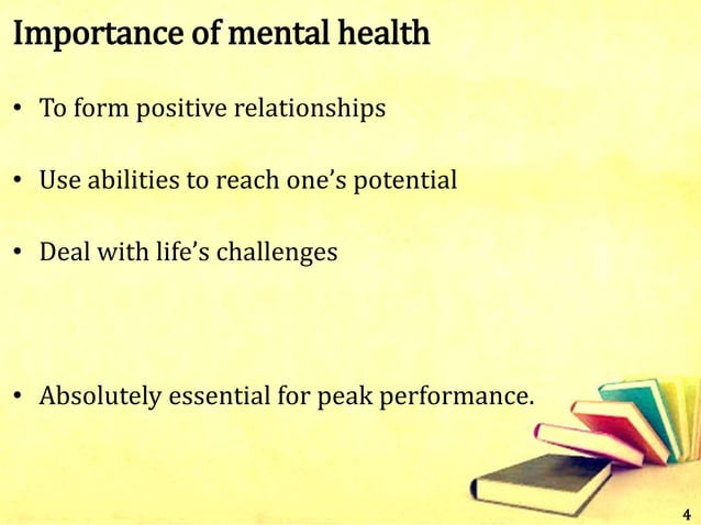Mental health; peak performance | PPTX | Mental Health | Diseases and ...