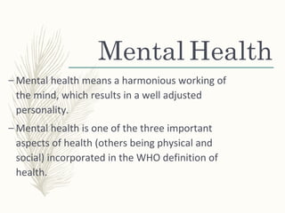 Mental health problem, epidemiology, prevention and control | PPT