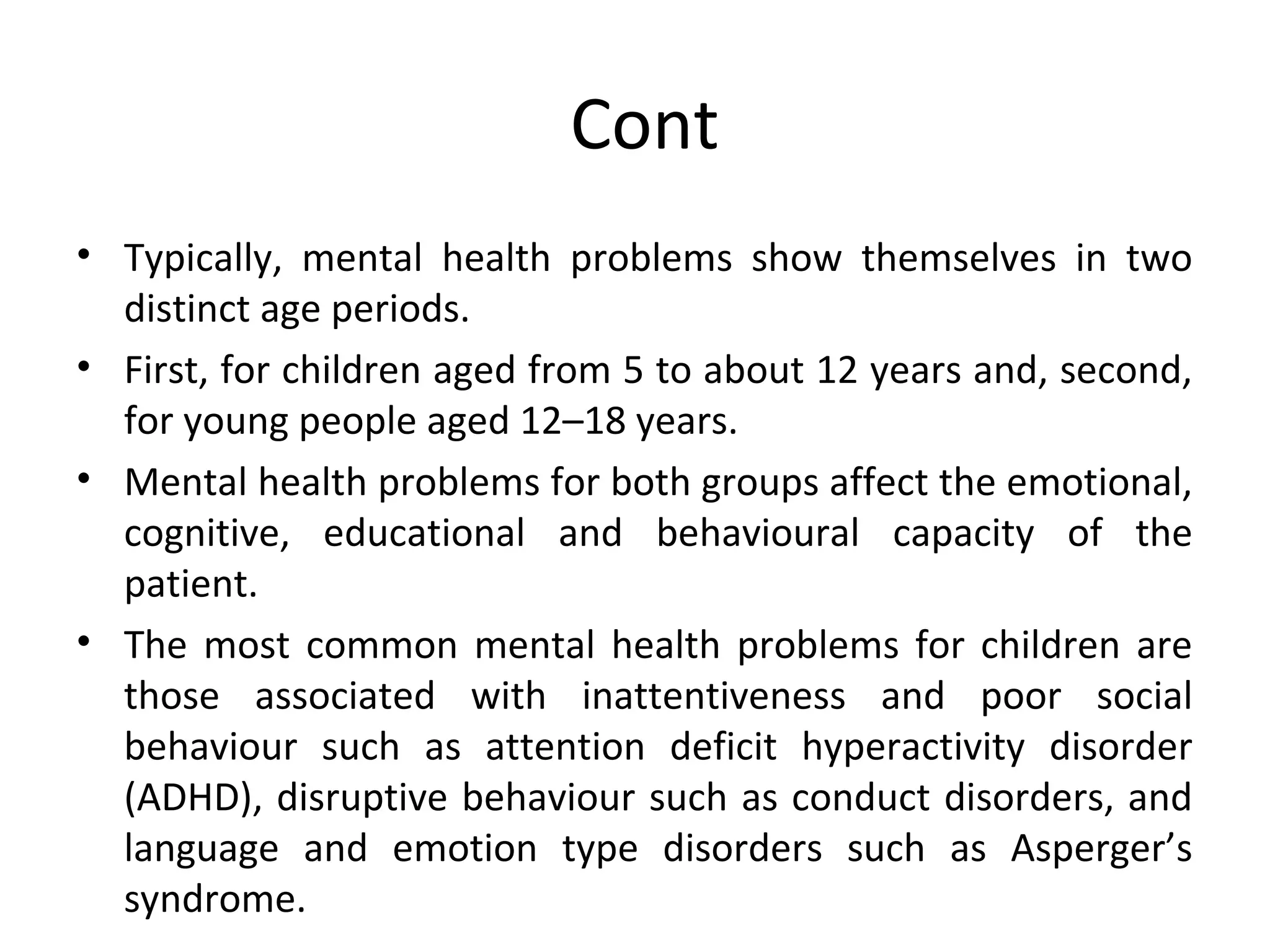 Mental health problems in children | PPT