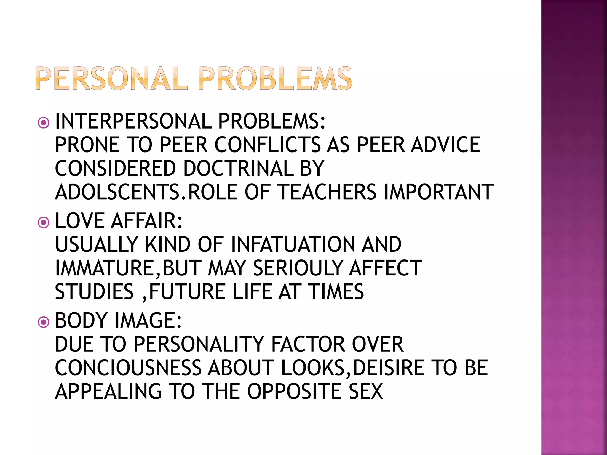 Mental health problems of adolescents and management | PPTX