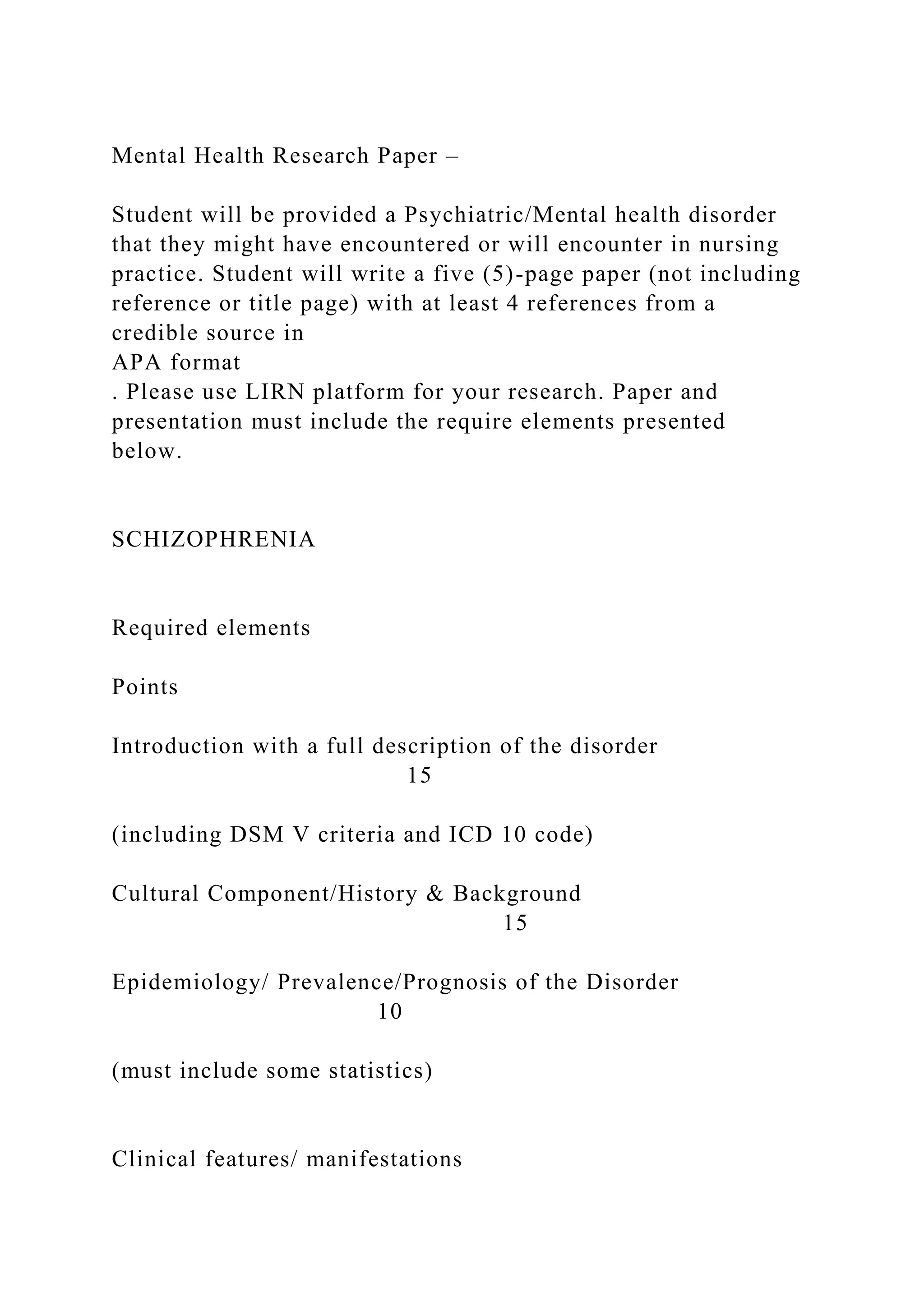 Mental Health Research Paper –Student will be provided a Psychia.docx