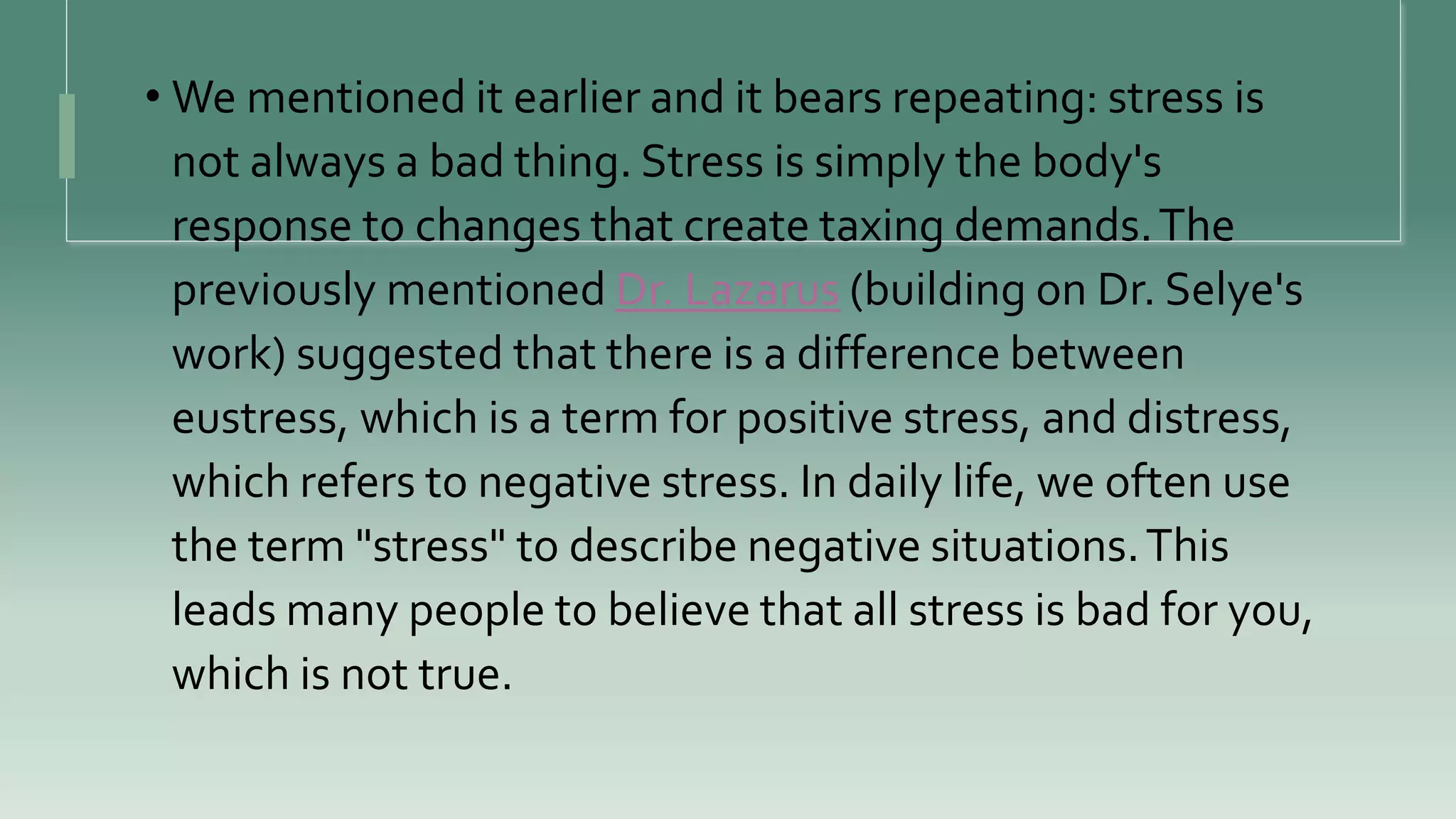 Mental health and stress | PPTX