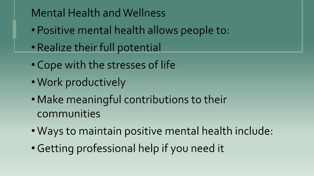 Mental health and stress | PPTX