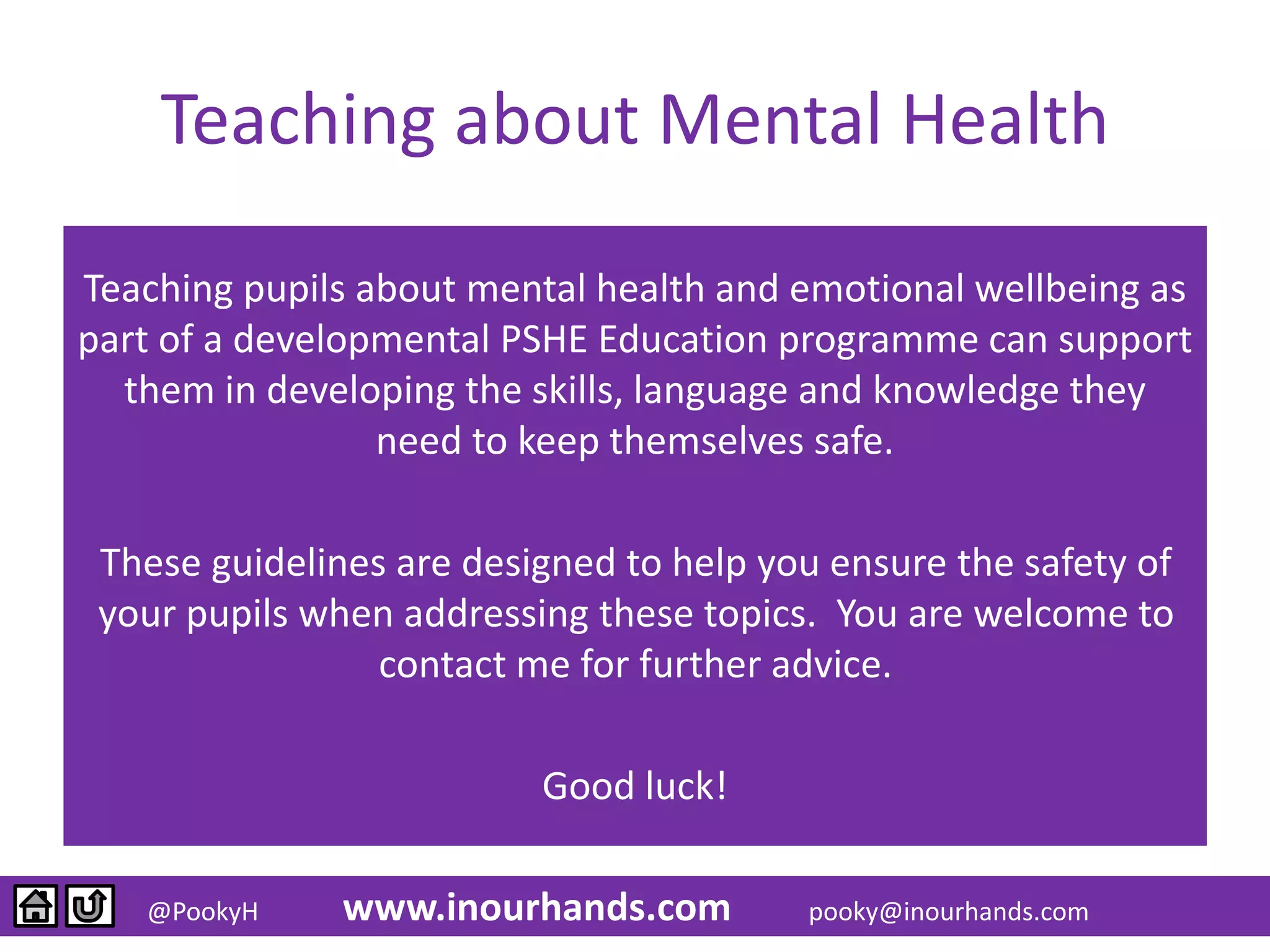 Mental health teaching checklist | PPT
