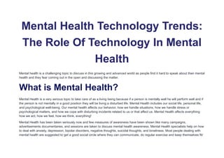 Mental Health Technology Trends_ The Role Of Technology In Mental ...