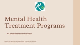 Mental Health Treatment Programs Programs | PDF