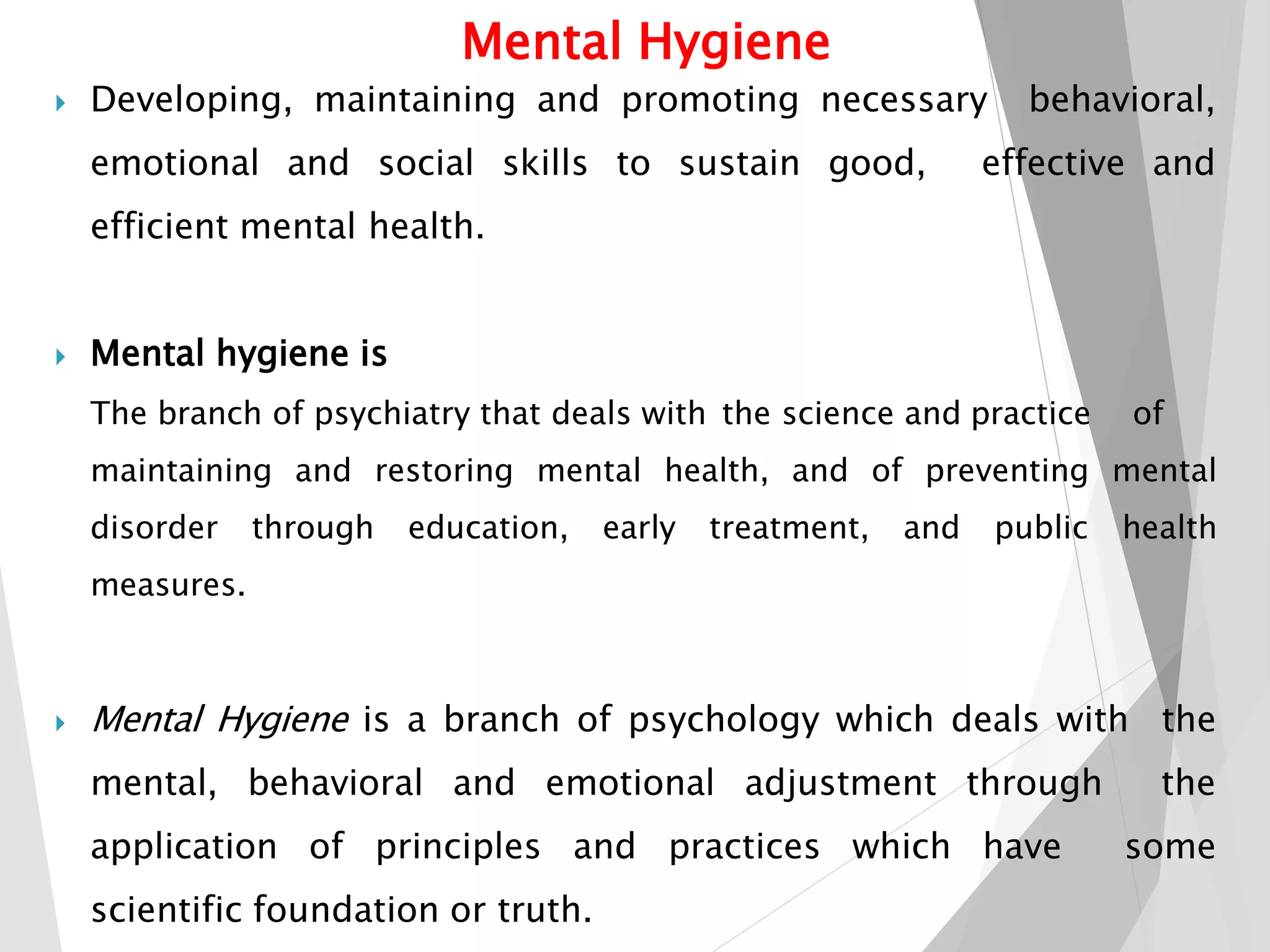 Mentalhygiene&mentalhealth | PPT