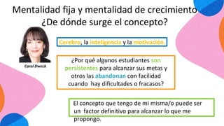 Mentalidad fija y de crecimiento y lenguaje emocional en docentes | PPTX