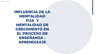Mentalidad fija y de crecimiento y lenguaje emocional en docentes | PPTX