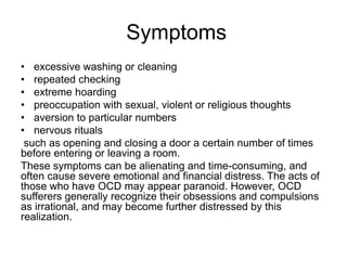 Mental illness paranoia + ocd | PPTX