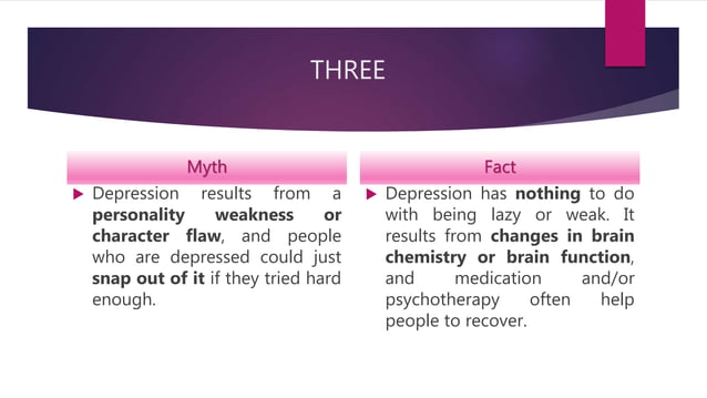 Mental illness (Myths and Facts) | PPSX | Brain and Nervous System ...