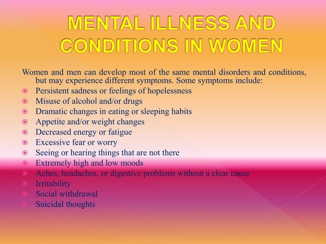 Mental Illness Symptoms Causes Treatment Pptx