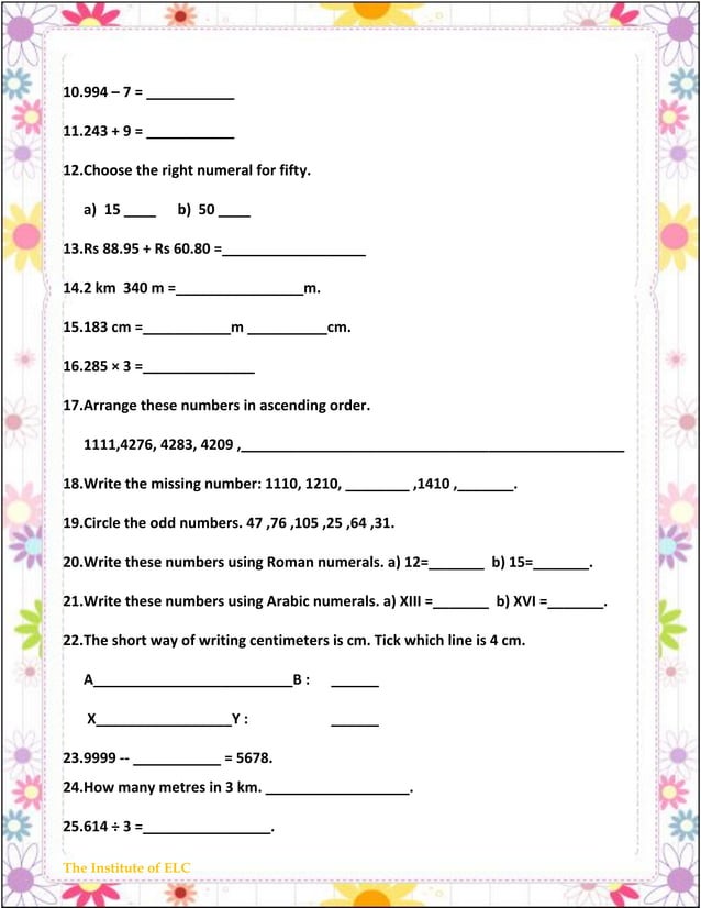 Mental mathematics 3 | PDF